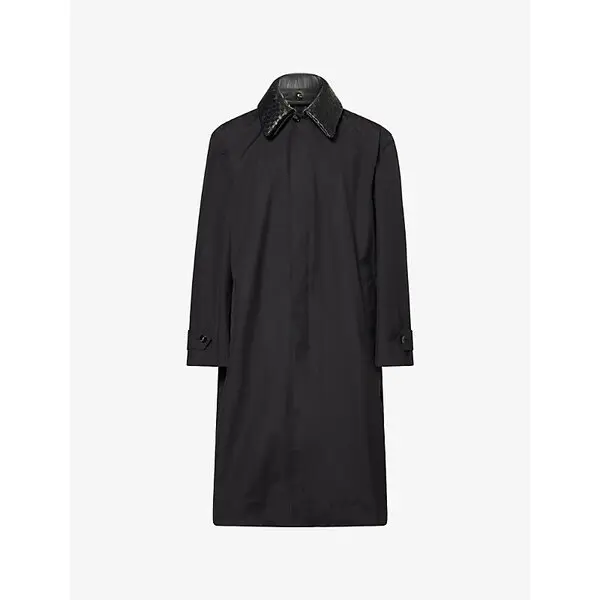 Bottega Veneta Technical Wool And Silk-blend Coat - Double Black