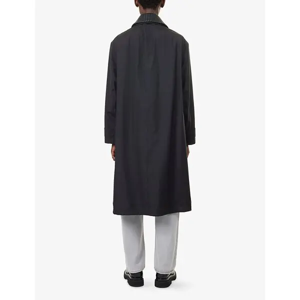 Bottega Veneta Contrast-collar Technical Wool And Silk-blend Coat