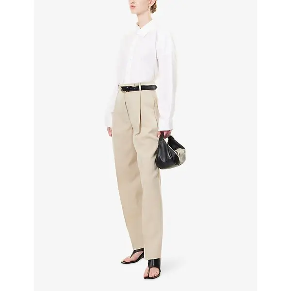 ROHE FRAMES Daria Pleated Wool-blend Trousers