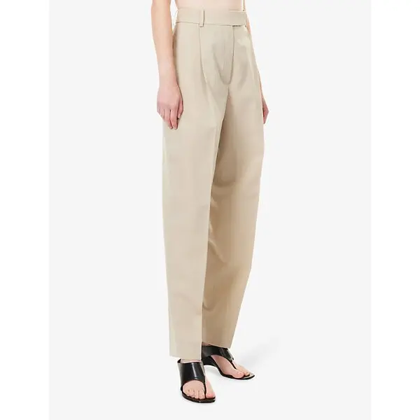 ROHE FRAMES Daria Pleated Wool-blend Trousers
