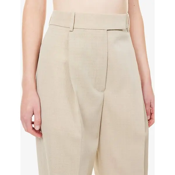 ROHE FRAMES Daria Pleated Wool-blend Trousers