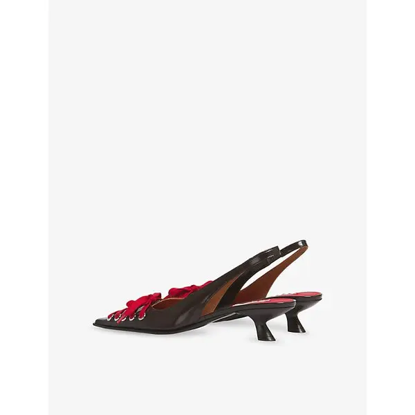 Marni Kat Lace-up Leather Slingback Courts - 00m62