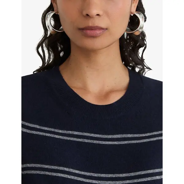 REISS Sabrina Striped Knitted T-shirt