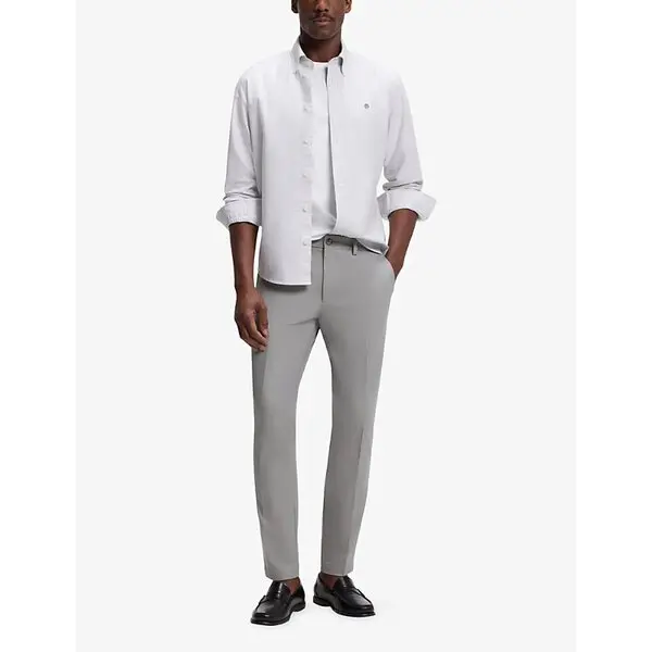 BOSS Slim-fit Tapered Cotton-blend Trousers