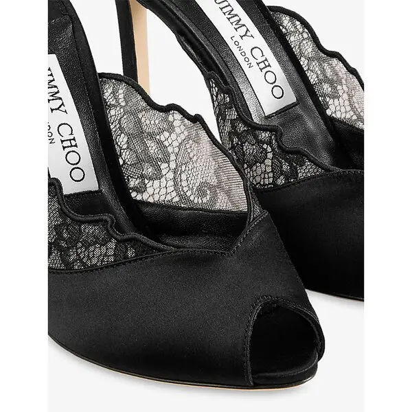 JIMMY CHOO Brigitte 100 Lace Mules