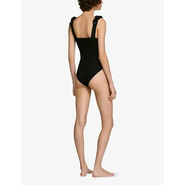 Sandro Floral-embellished Knitted Bodysuit