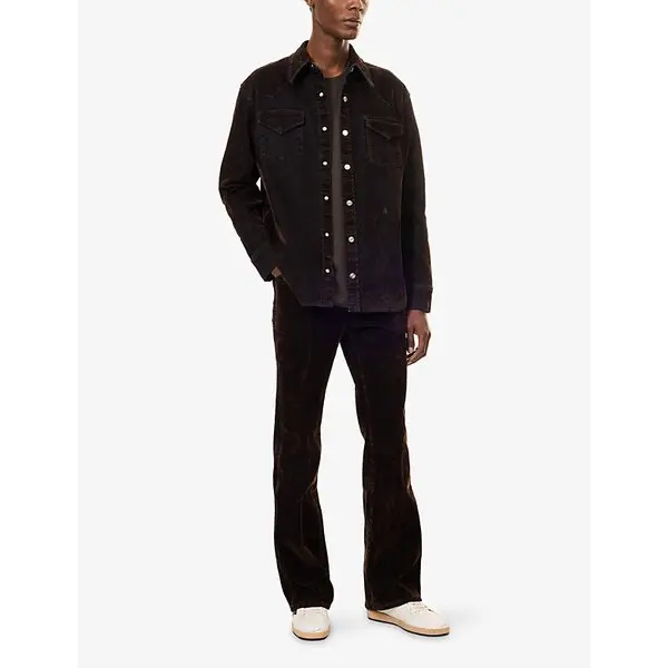 Amiri Flared-leg 5-pocket Flocked Denim Jeans
