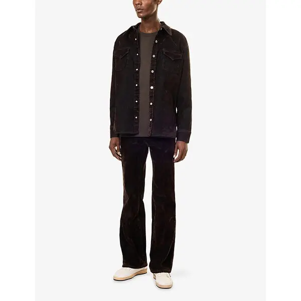 Amiri Flock Long-sleeve Denim Shirt - Husk