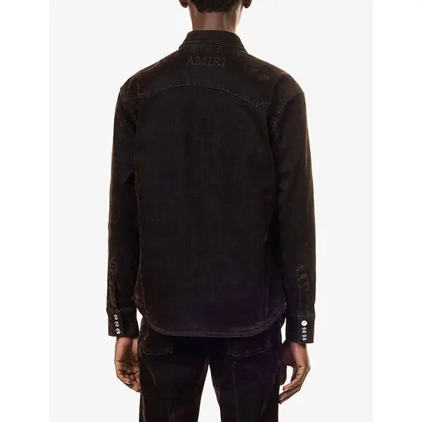 Amiri Flock Long-sleeve Denim Shirt - Husk