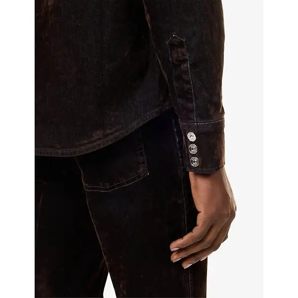 Amiri Flock Long-sleeve Denim Shirt - Husk