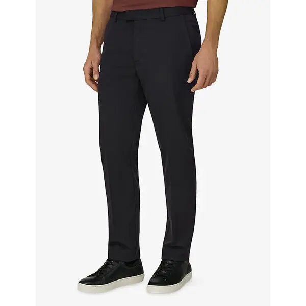 Boggi Milano Stretch-woven Tapered Trousers - Black