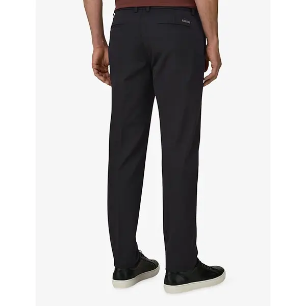 Boggi Milano Stretch-woven Tapered Trousers - Black