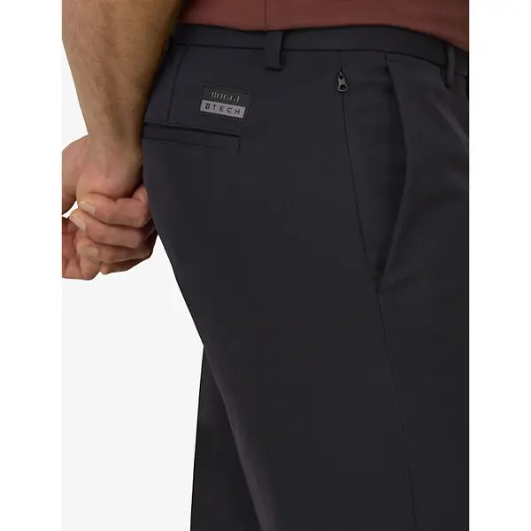 Boggi Milano Stretch-woven Tapered Trousers - Black