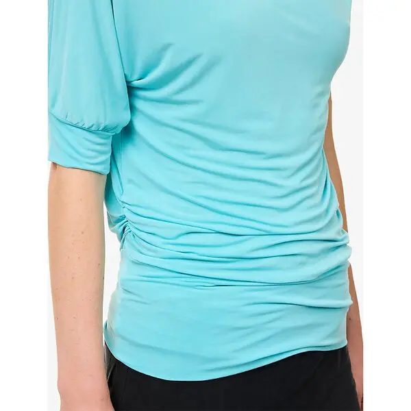 PEACHY DEN Kylie Bubble Stretch-jersey Top