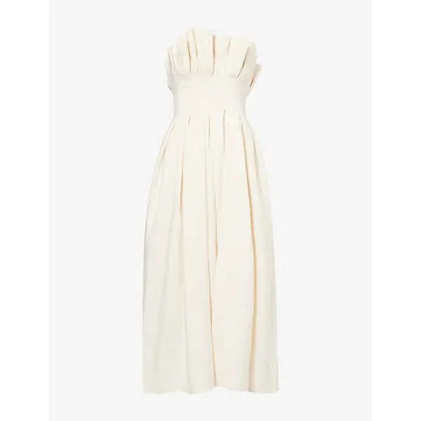 Khaite Claude Pleated Midi Dress