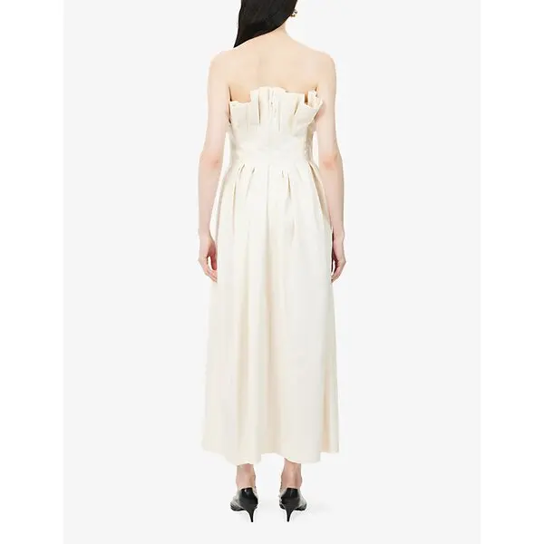 Khaite Claude Pleated Midi Dress