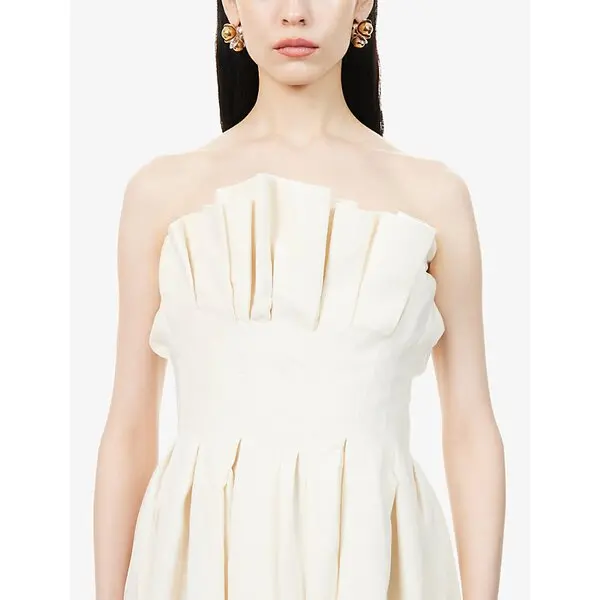 Khaite Claude Pleated Midi Dress