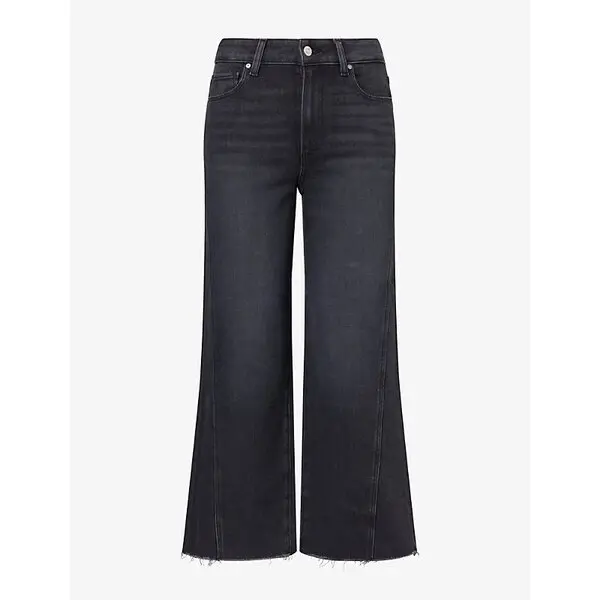 Paige Vanessa Raw Edge Wide Leg Cropped Jeans