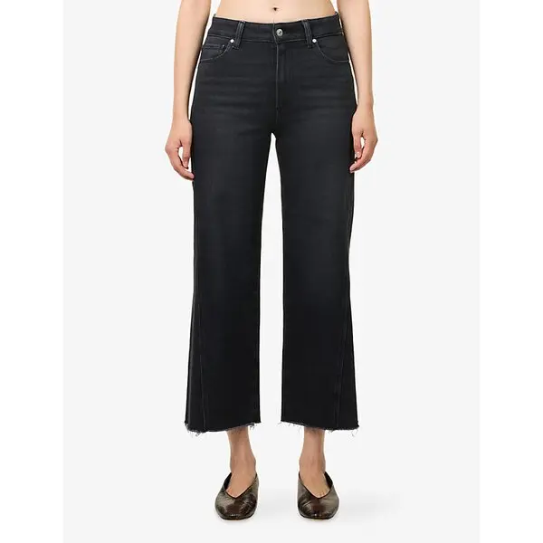 Paige Vanessa Raw Edge Wide Leg Cropped Jeans