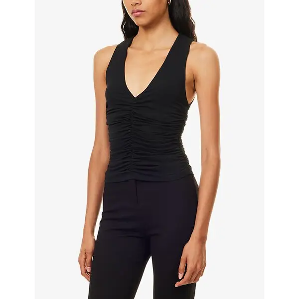 Dissh Avelin Ruched Cotton-blend Top