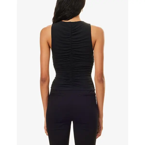 Dissh Avelin Ruched Cotton-blend Top