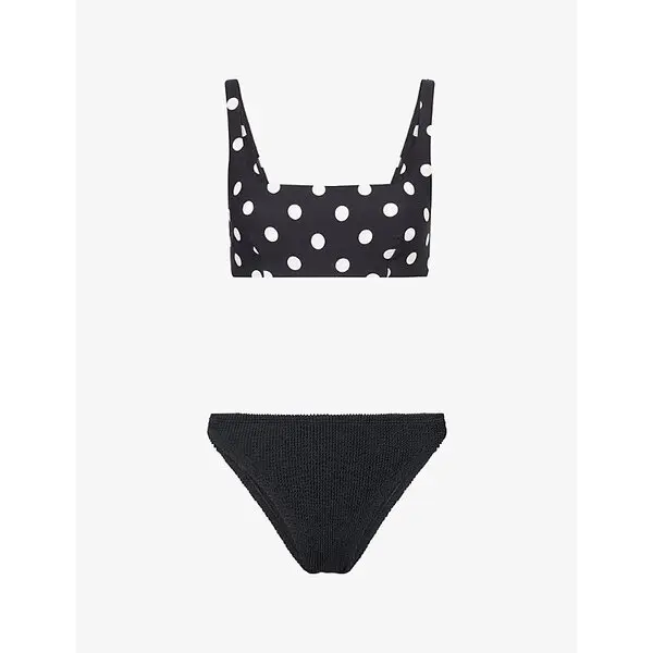 Hunza G Colette Polka Dot Bikini Set - Black/black