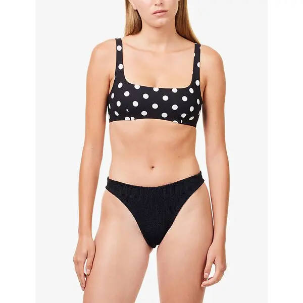 Hunza G Colette Polka Dot Bikini Set - Black/black