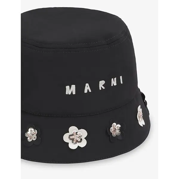 Marni Daisy Applique Nylon Bucket Hat