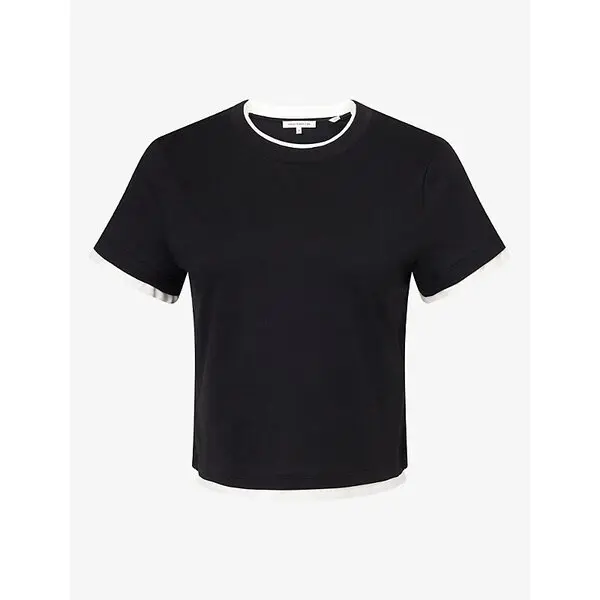 Good American The Layered Crew-neck Cotton T-shirt