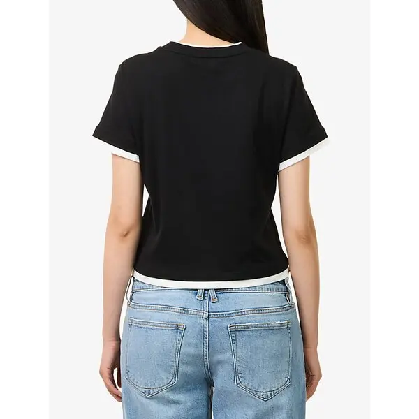 Good American The Layered Crew-neck Cotton T-shirt