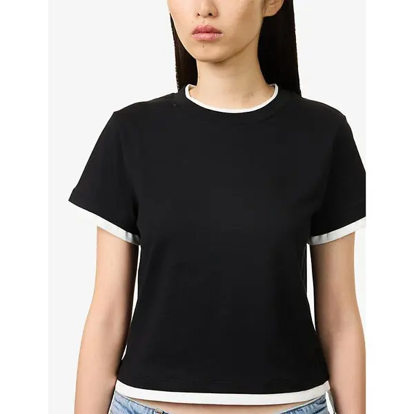 Good American The Layered Crew-neck Cotton T-shirt