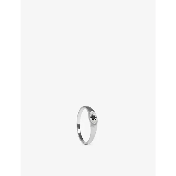 Monica Vinader Guiding Star Signet Ring - Black