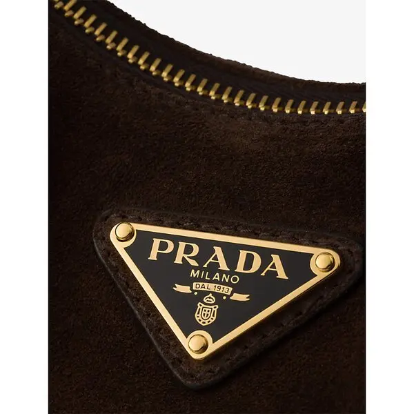 Prada Aimée Medium Suede Shoulder Bag