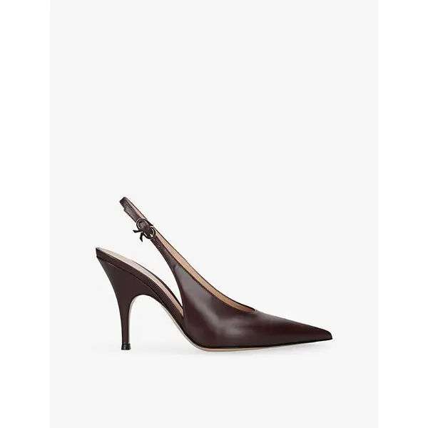 GIANVITO ROSSI Sofia Sling 95 Leather Courts - Wine