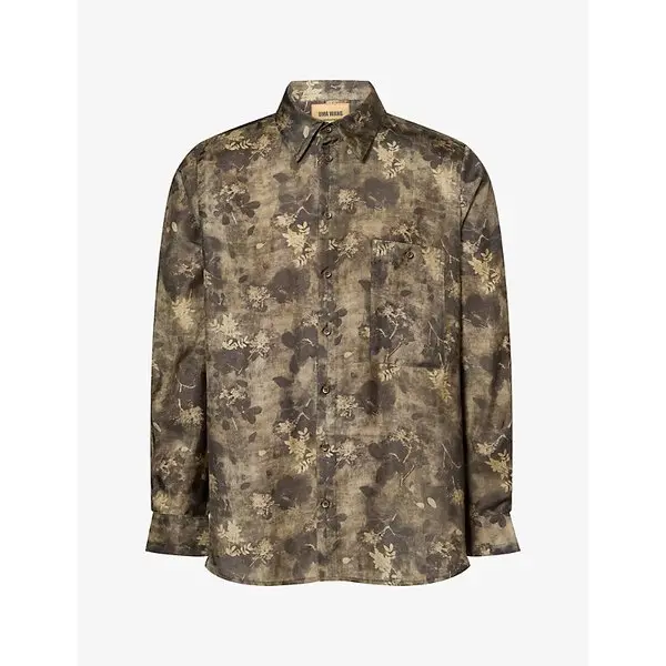 UMA WANG Tab Floral-pattern Woven Shirt
