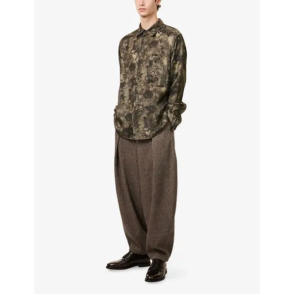 UMA WANG Tab Floral-pattern Woven Shirt