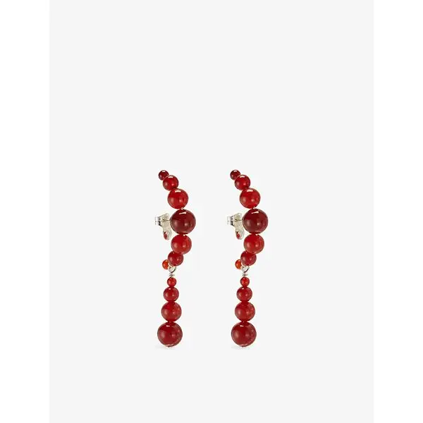 BEATRIZ PALACIOS Folklore Sterling-silver And Agate Earrings