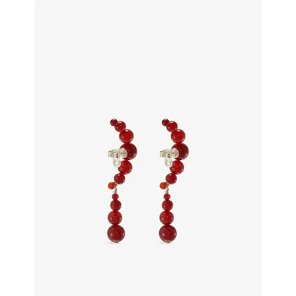 BEATRIZ PALACIOS Folklore Sterling-silver And Agate Earrings