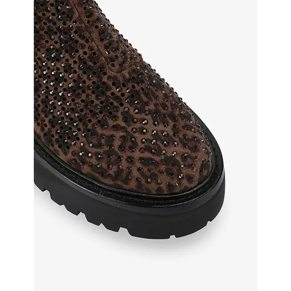 Kurt Geiger Perfection Leopard-print Suede Ankle Boots