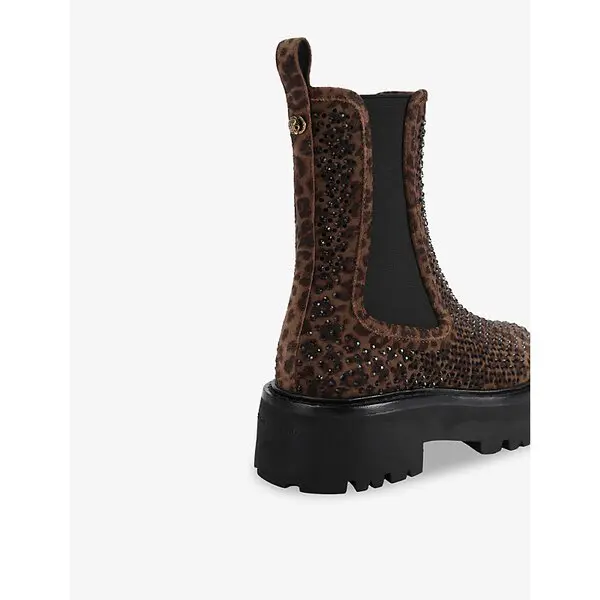 Kurt Geiger Perfection Leopard-print Suede Ankle Boots