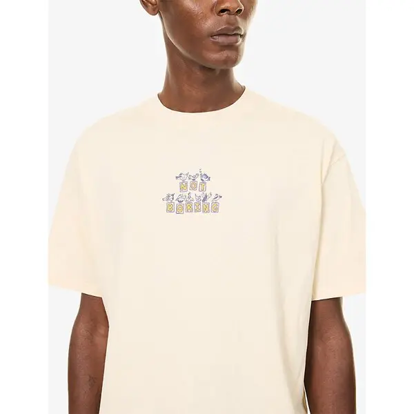 NOT BORING Turning Herads Graphic-print Cotton T-shirt