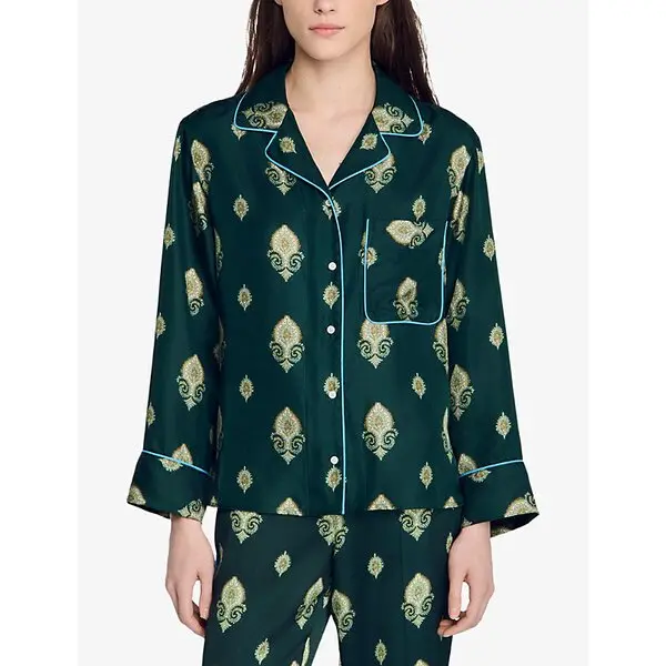 Sandro Paisley Relaxed Fit Woven Shirt