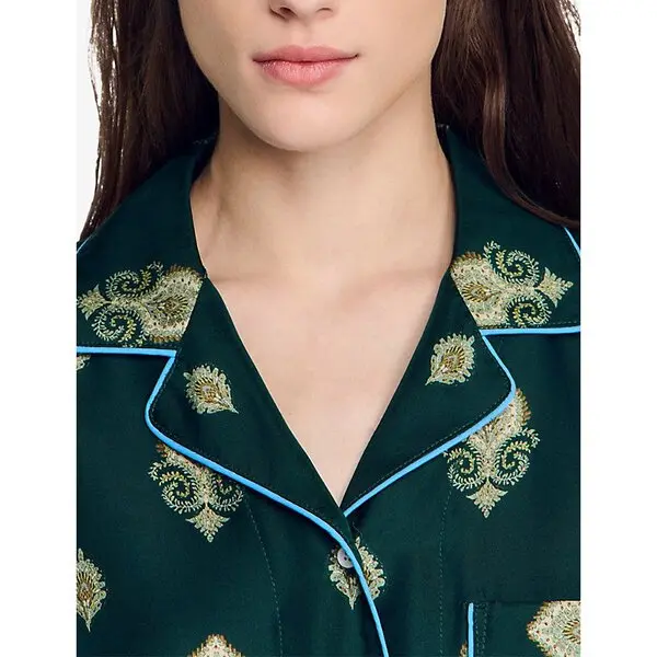 Sandro Paisley Relaxed Fit Woven Shirt
