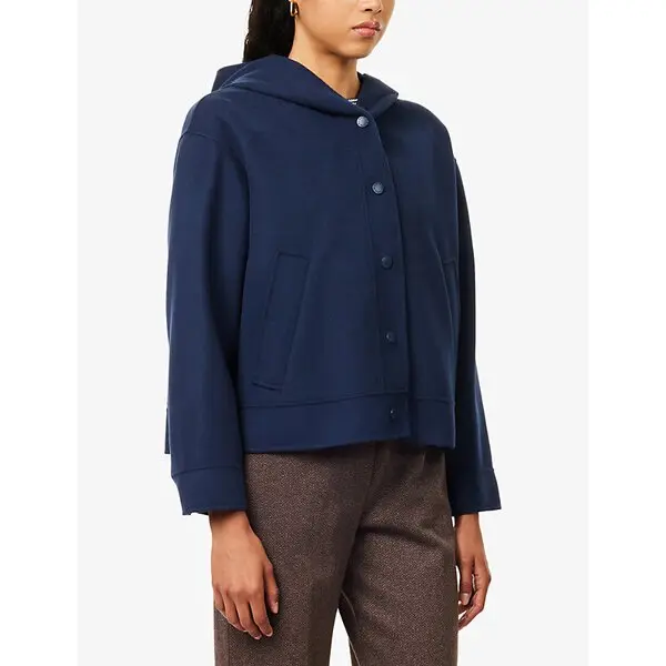 Max Mara Boxy-fit Hooded Wool-blend Jacket