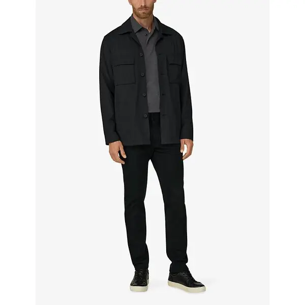 Boggi Milano Collared Stretch-cotton Jacket