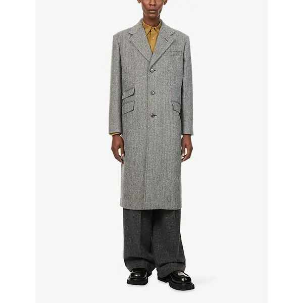 Valentino Garavani Single-breasted Wool Overcoat - Bianco Nero