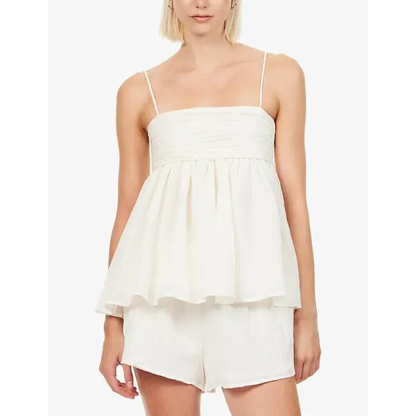 Dissh Casey Crinkle Cotton-blend Top