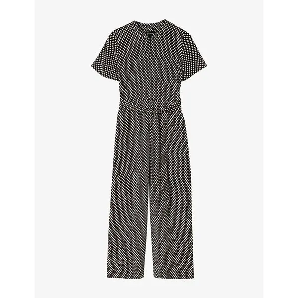 Whistles Checked Short-sleeve Woven Jumpsuit