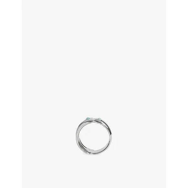 Monica Vinader Amaia Bold Sterling- And Amazonite Ring