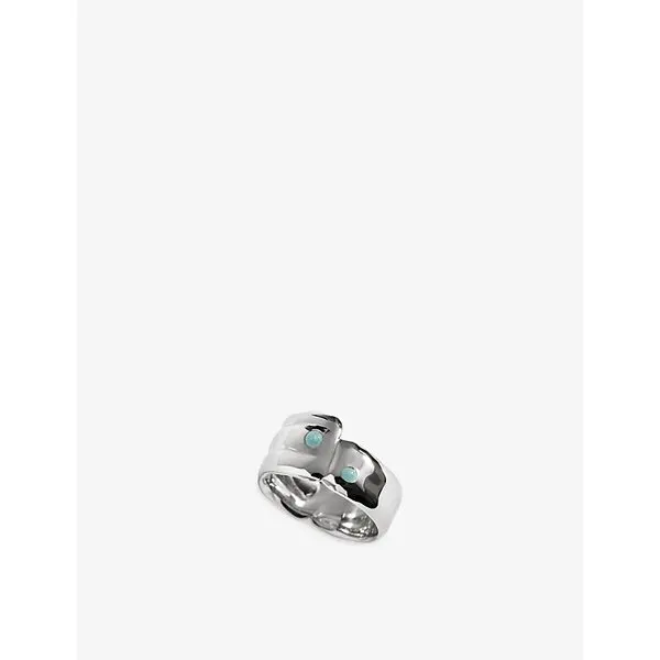 Monica Vinader Amaia Bold Sterling- And Amazonite Ring